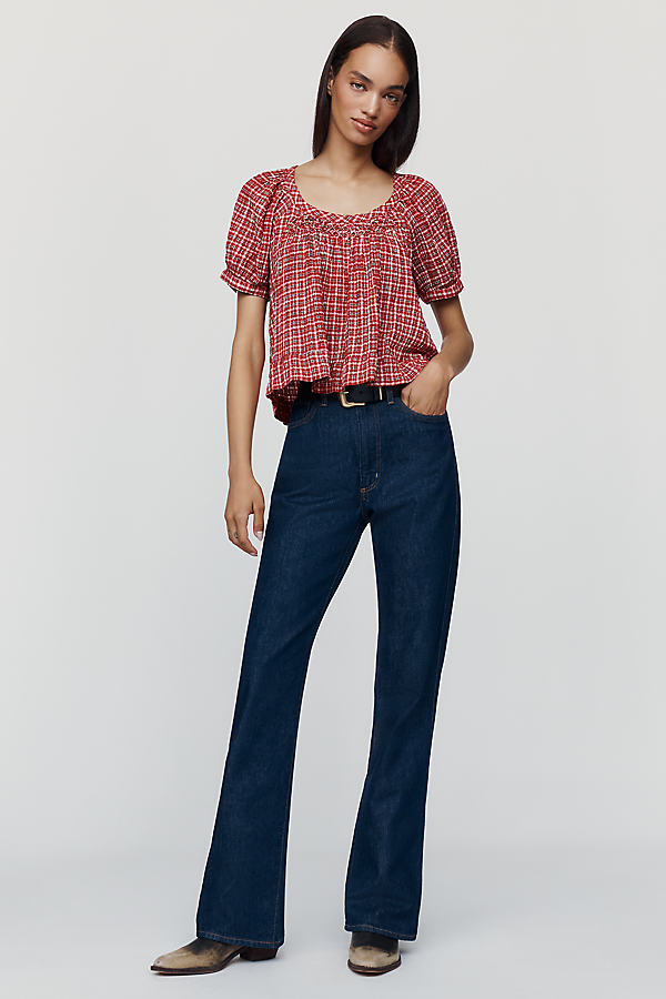 PILCRO Pilcro Smocked Puff Sleeve Blouse